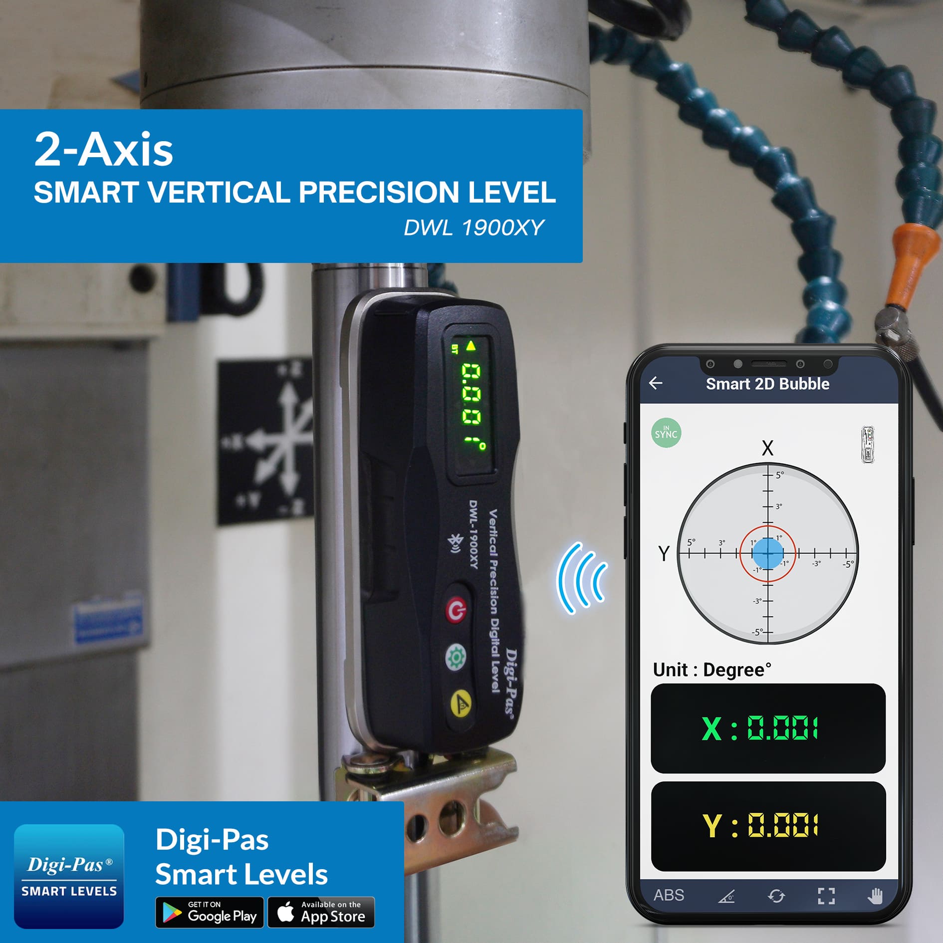 DWL-1900XY BT verticale digitale precisie-waterpas - Products4Engineers